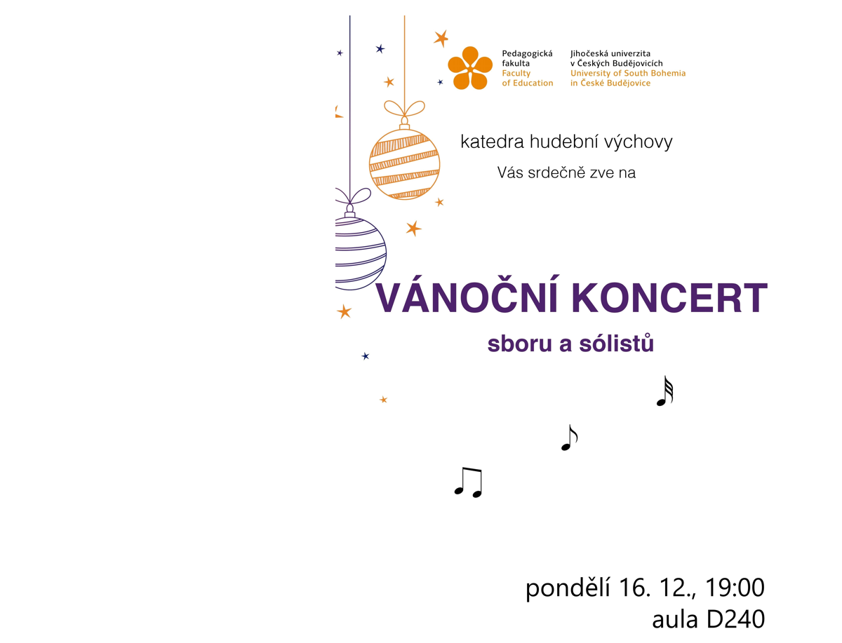 Vánoční koncert katedry hudební výchovy PF JU - Pedagogická fakulta JU